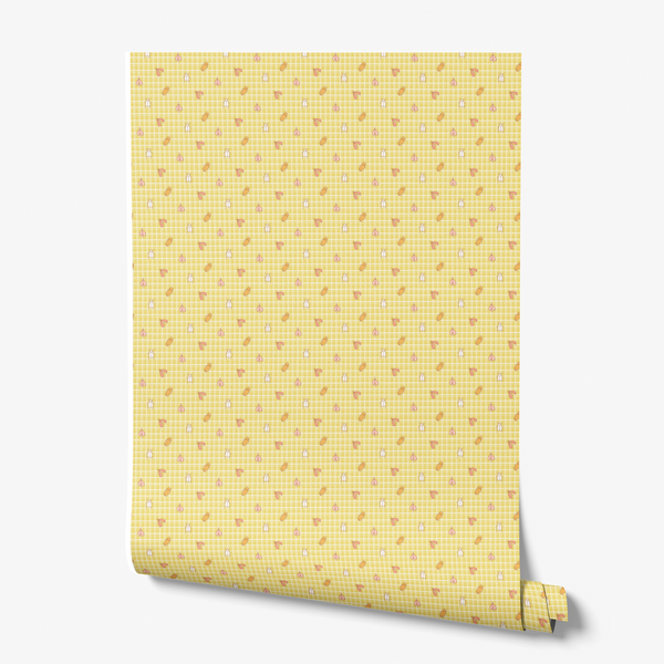 Grid Critters in Yellow | Peel & Stick Wallpaper