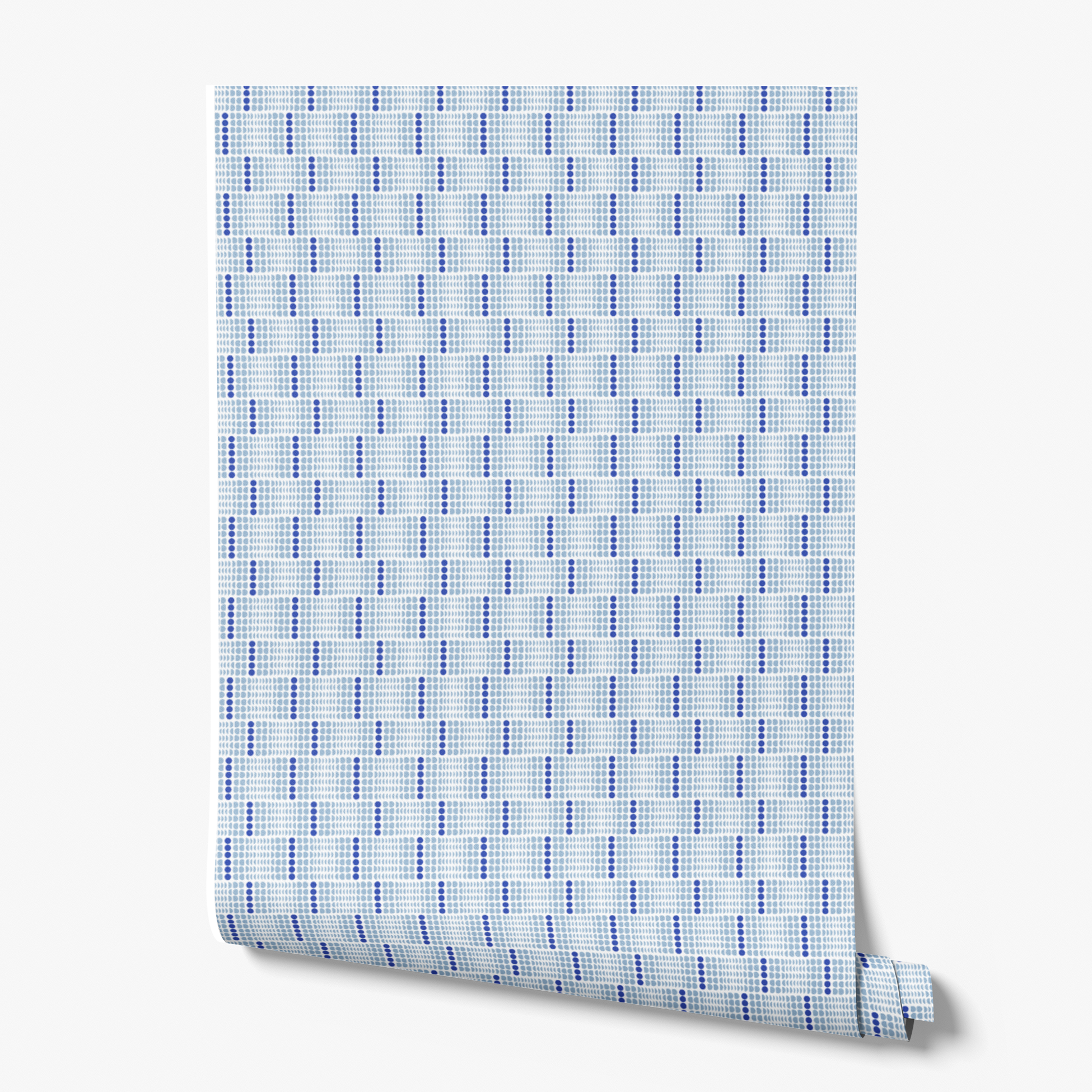 Sporty Check in Cream & Blue | Peel & Stick Wallpaper