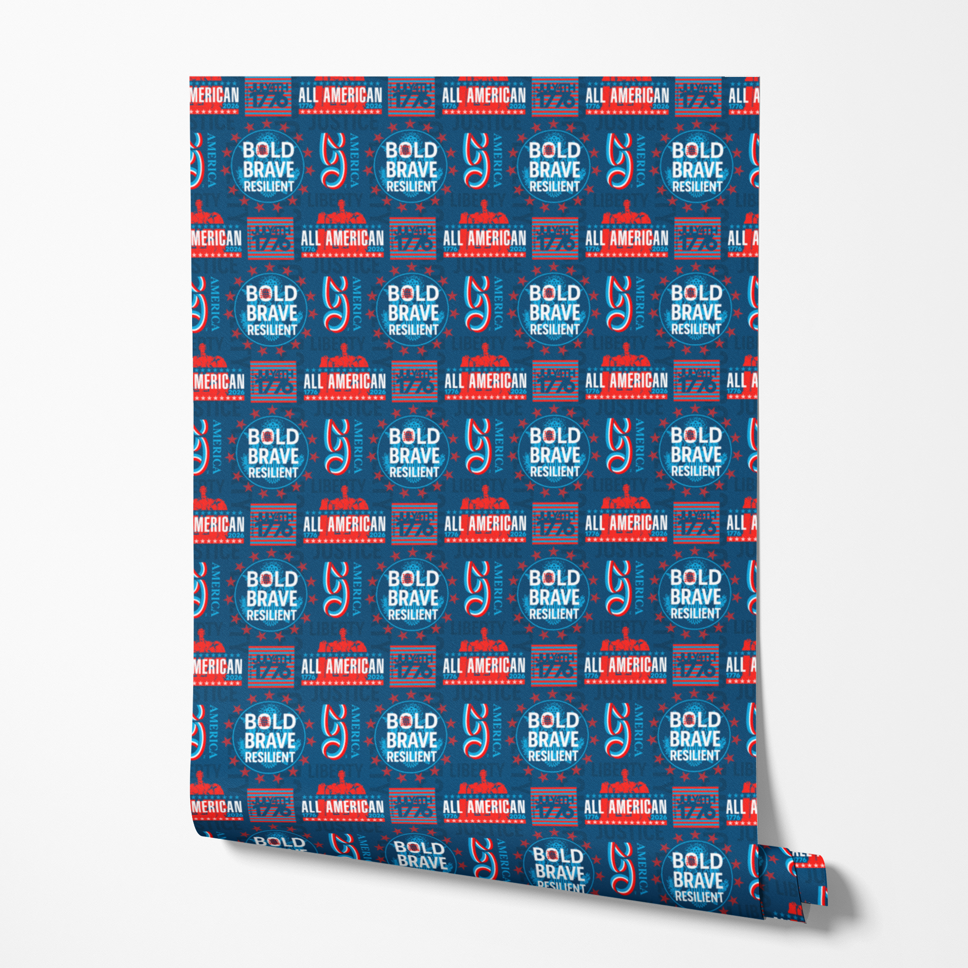 AMERICA250™ Patriotic American Bold & Brave | Peel & Stick Wallpaper