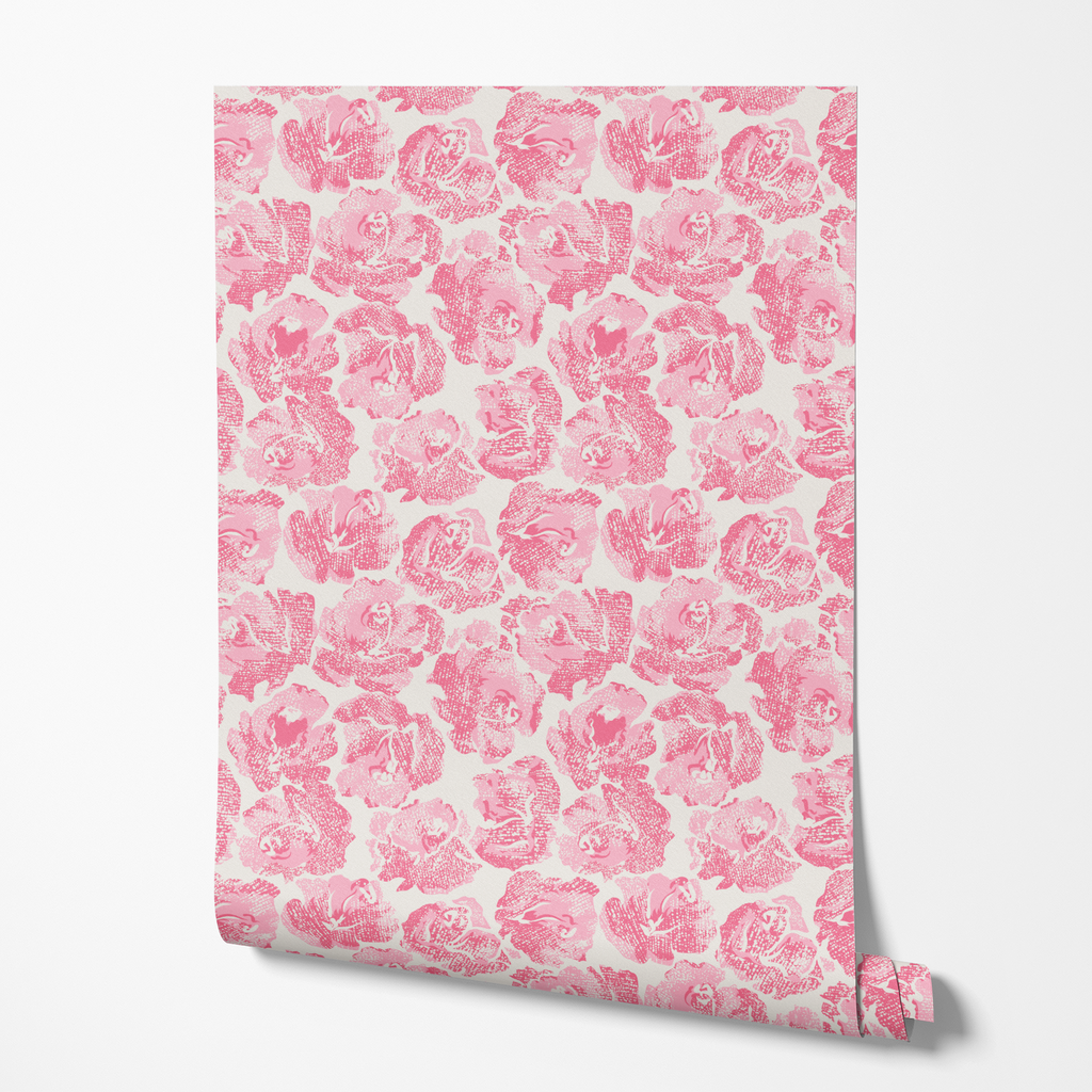 Passion Rose in Ruby | Peel & Stick Wallpaper
