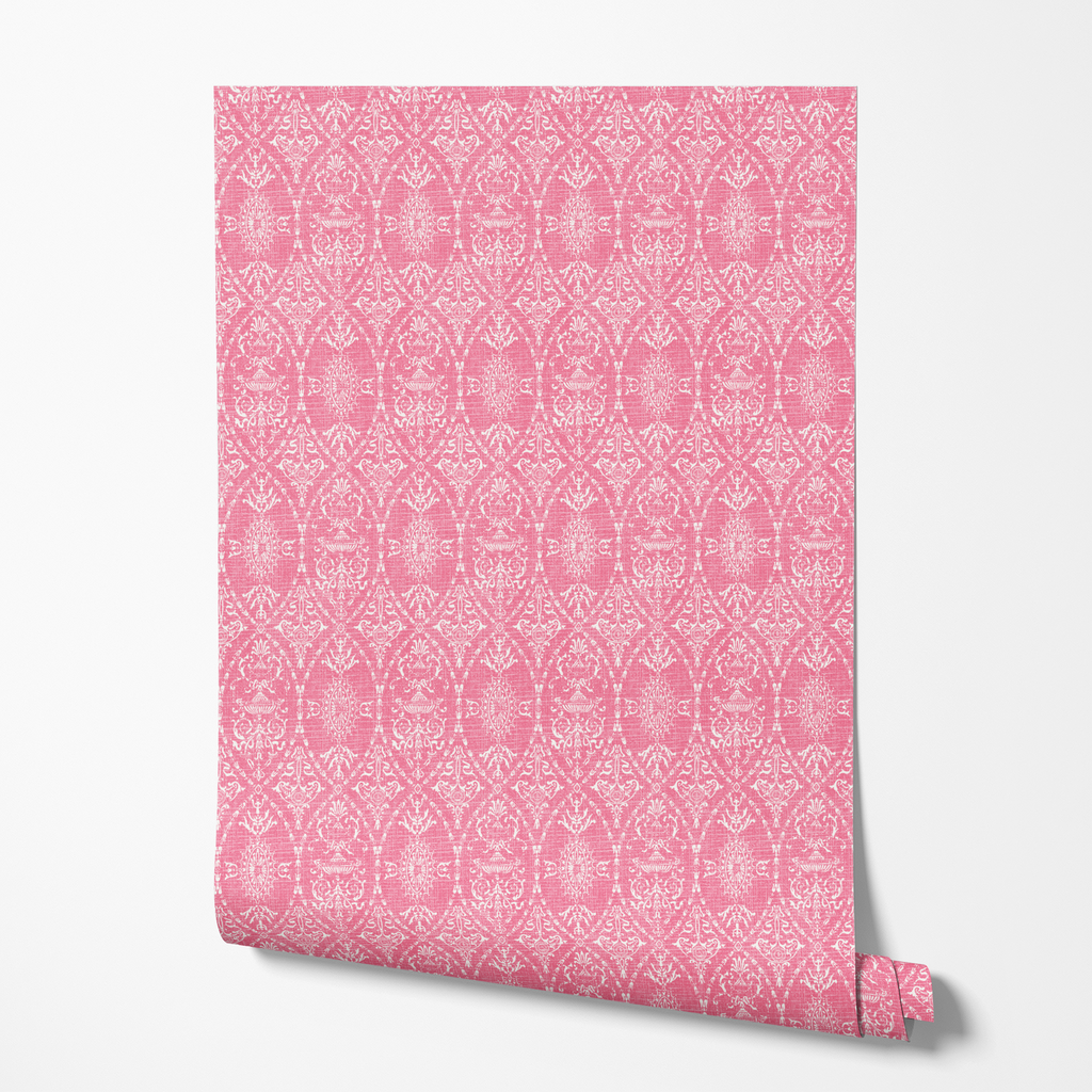 Lafeuille in Ruby | Peel & Stick Wallpaper